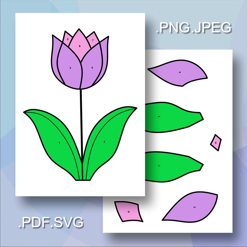 Stained Glass Tulip Pattern – DIY Flower Panel (svg, Png, Pdf) - Etsy