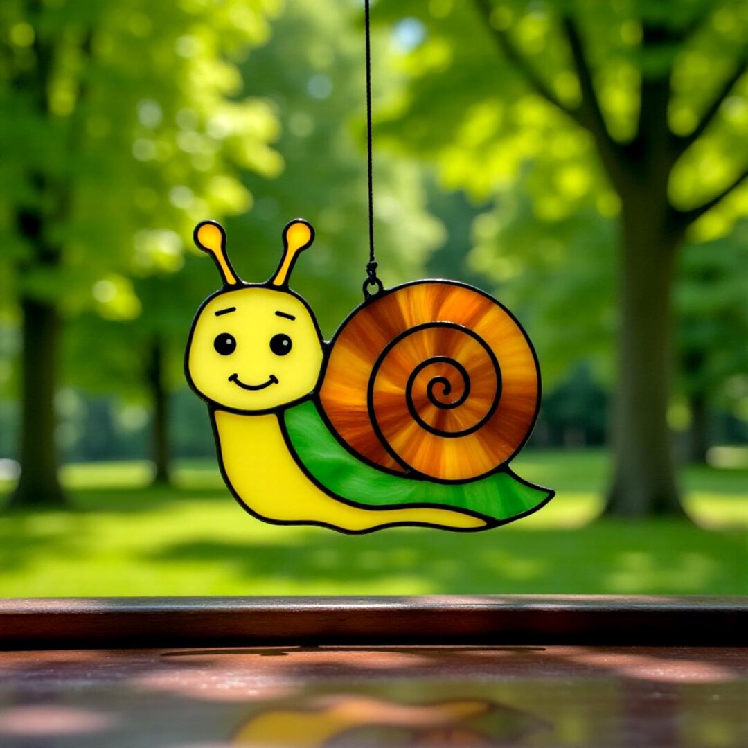 Snail Stained Glass Pattern Digital Download, Cute Snail Suncatcher ...