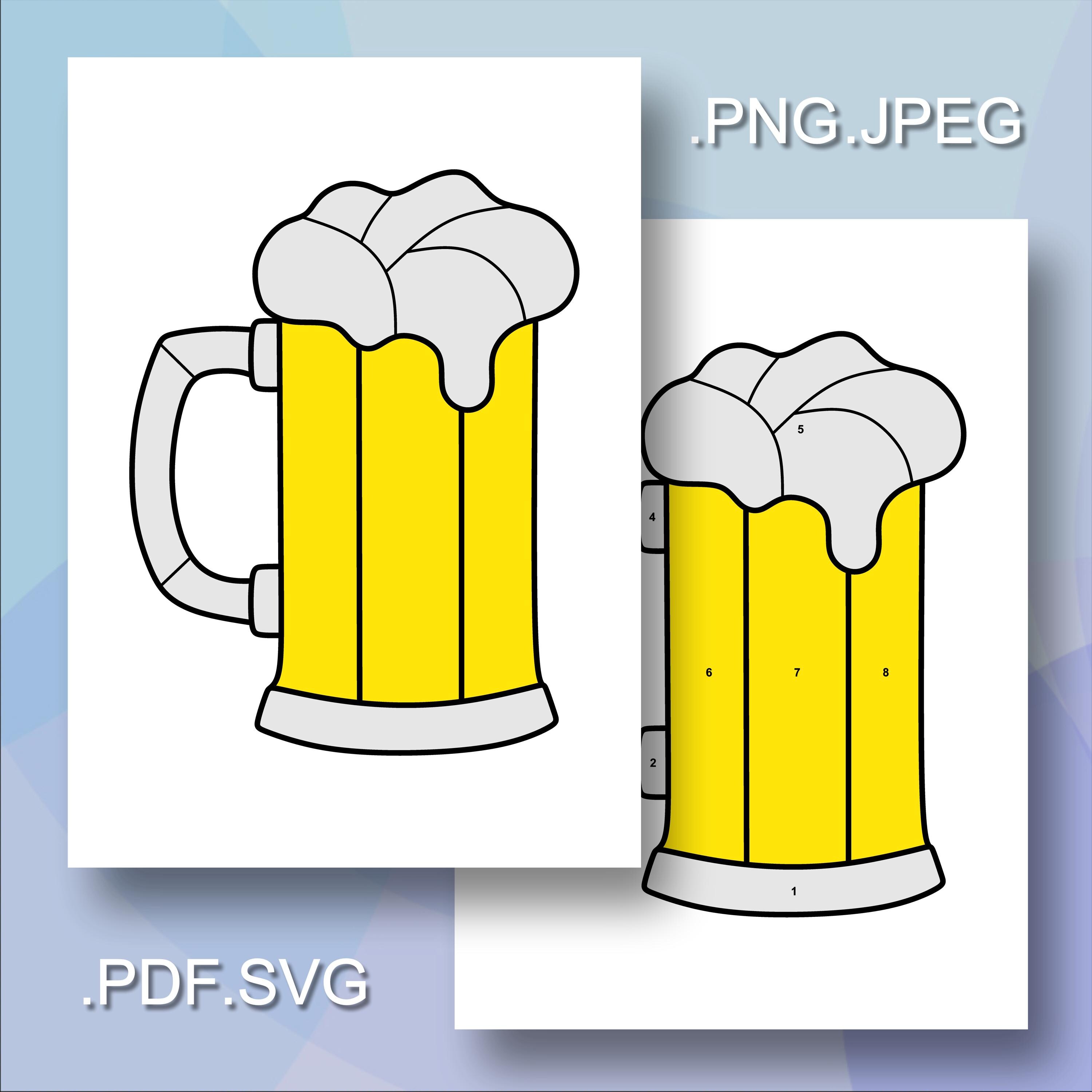 Beer Mug Suncatcher Stained Glass Pattern – Bar Decor (pdf, Svg, Png ...