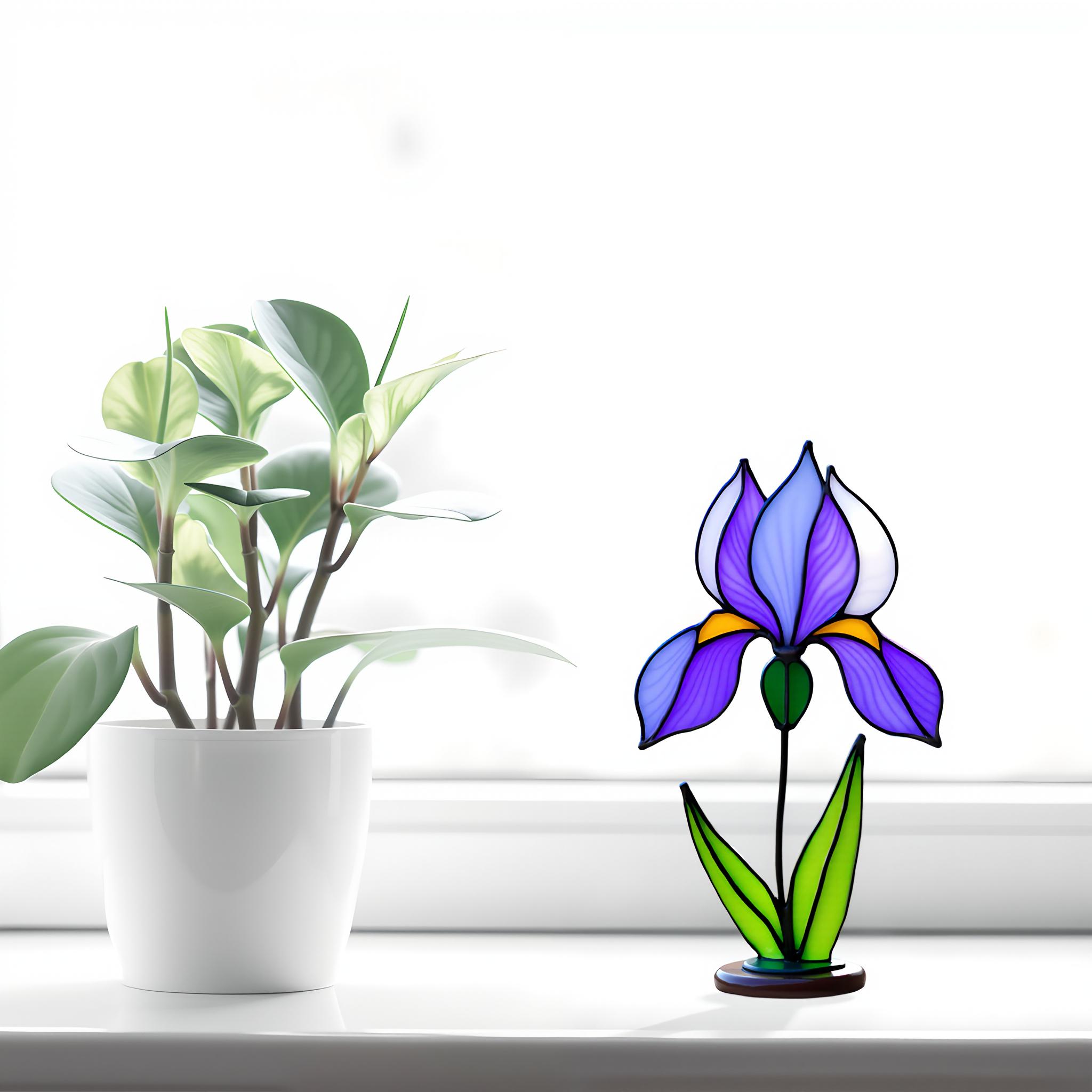 Stained Glass Iris Pattern – Flower Panel, DIY Craft (pdf, Svg, Png ...