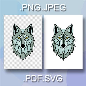 Wolf Stained Glass Pattern Glass Art Boho Decor - Suncatcher, Stained ...