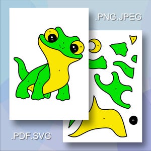 Gecko Stained Glass Pattern Digital Download, Stained Glass Animal ...