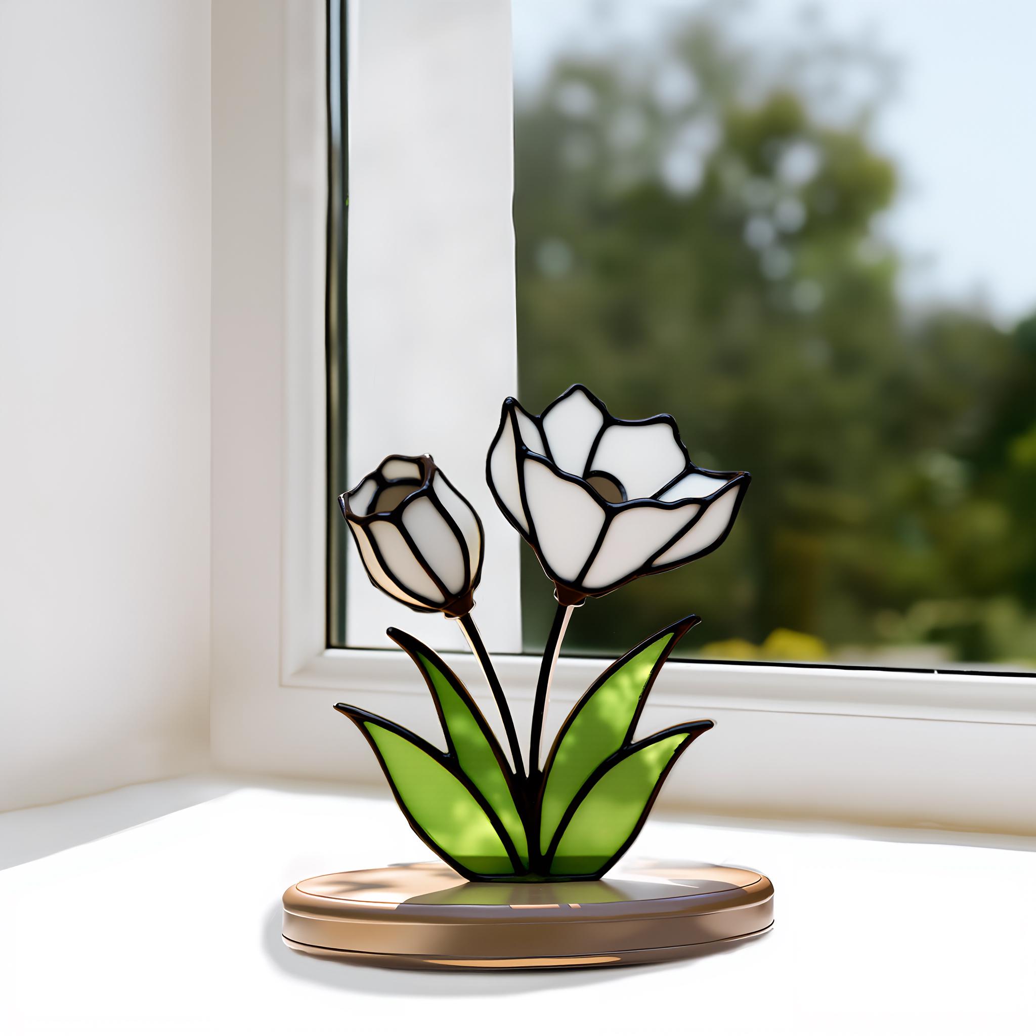 Glass Template Tulip Pattern, Glass Art, Stained Glass Design, Flower ...