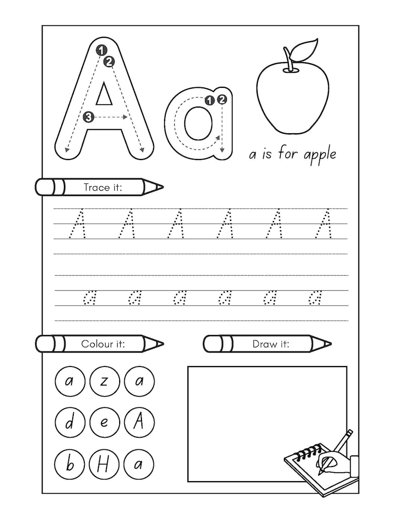 Kindergarten Alphabet Worksheets - Etsy