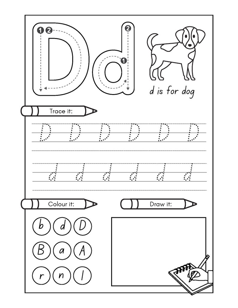 Kindergarten Alphabet Worksheets - Etsy