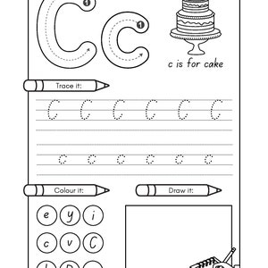 Kindergarten Alphabet Worksheets - Etsy