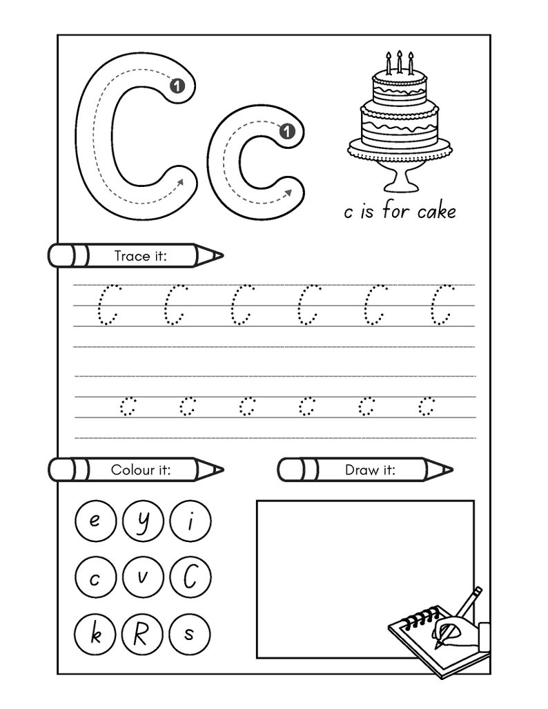 Kindergarten Alphabet Worksheets - Etsy