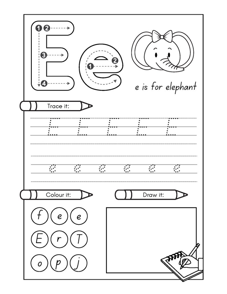 Kindergarten Alphabet Worksheets - Etsy
