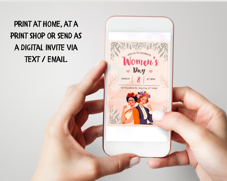 Editable Women's Day Party Invitation Empowerment & Feminism Theme 5x7 ...