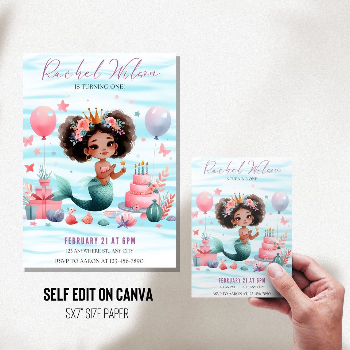 Little Mermaid Birthday Invitation – Customizable Princess Party ...