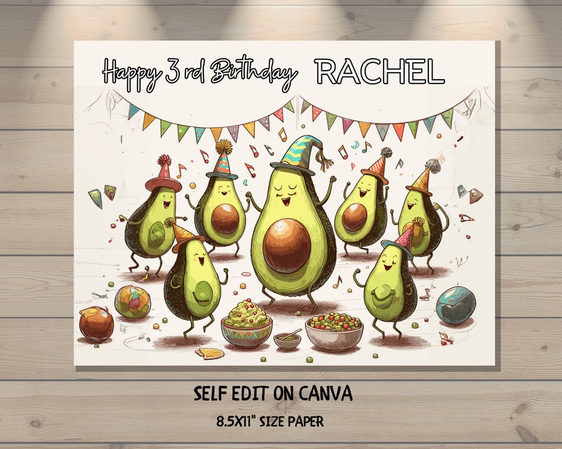 Dancing Avocado Birthday Cake Topper Image - Printable 8.5x11 - Instant ...