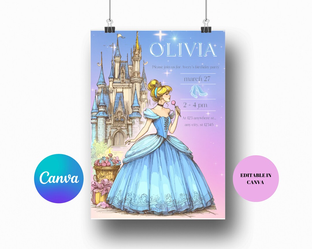 Cinderella Tale Birthday Invitation - Editable 5x7 - Instant Download ...