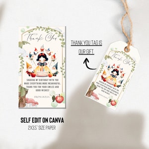 Snow White and the Seven Dwarfs Themed Birthday Invitation, Free Thank ...