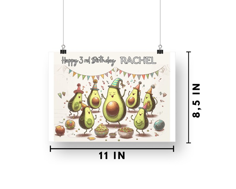 Dancing Avocado Birthday Cake Topper Image - Printable 8.5x11 - Instant ...