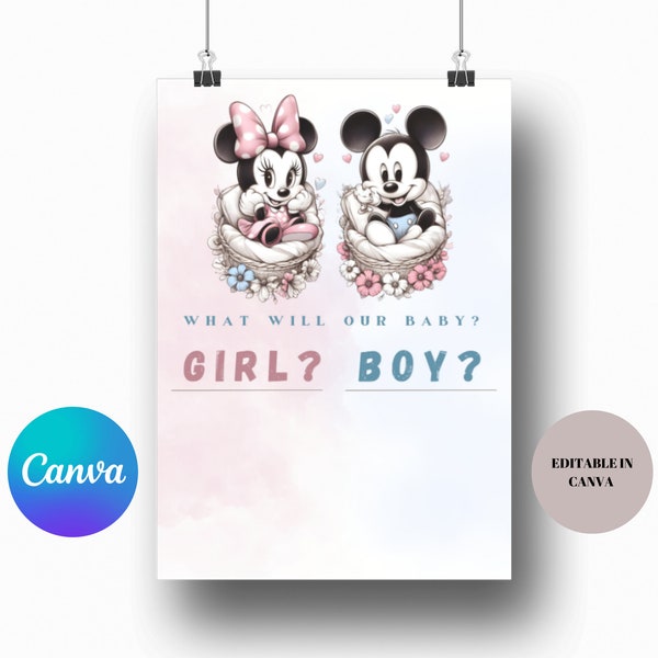 Mickey Gender Reveal - Etsy