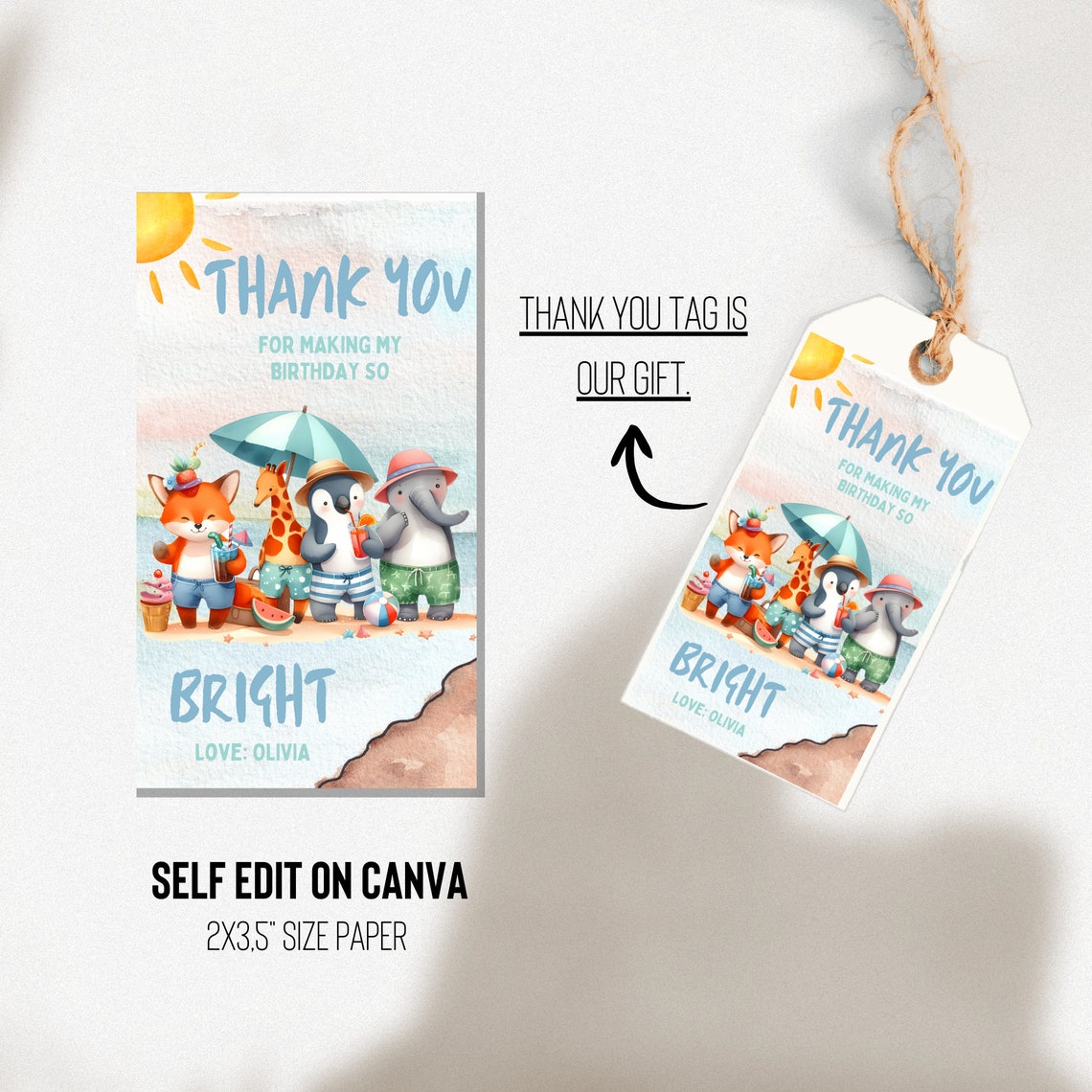 Editable Animals Pool Party Invitation, Hello Summer Party, Birthday ...