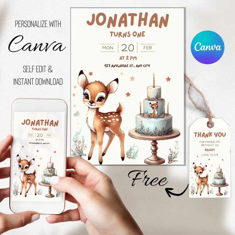 Bambi Invitation - Etsy