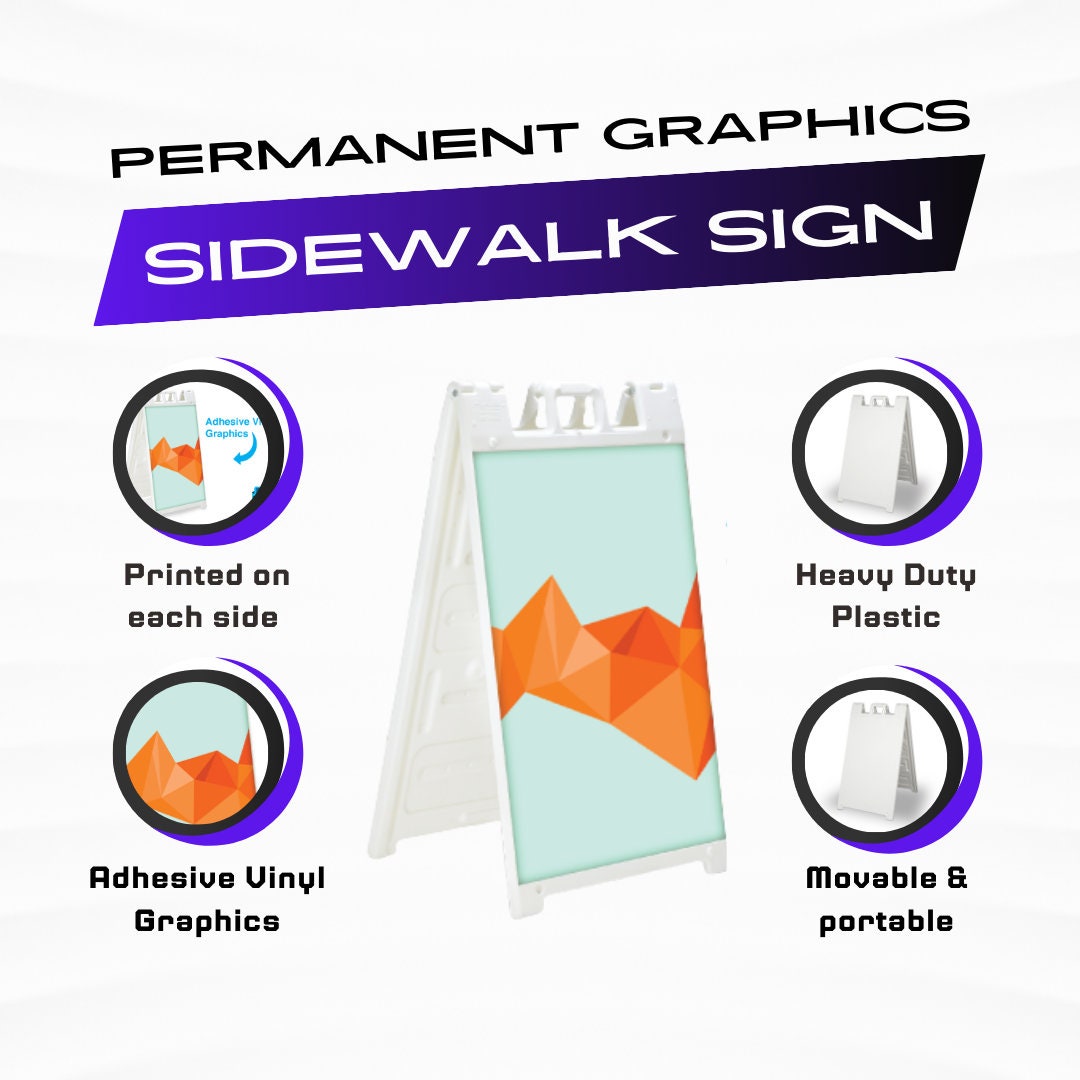 Custom White Heavy Duty Sidewalk Sign - Signicade A-frame (permenant ...