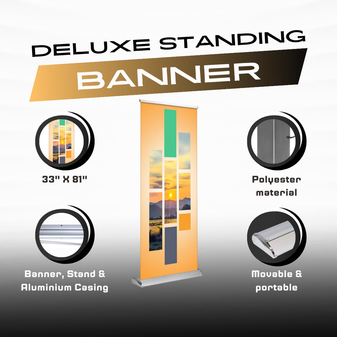 Custom Deluxe Retractable Banner (33" X 81") - Free Design & Fast ...