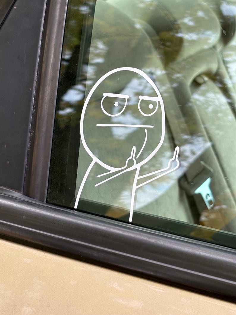 Savage Stick Figure Middle Finger Decal | Sarcastic Car Window Sticker ...