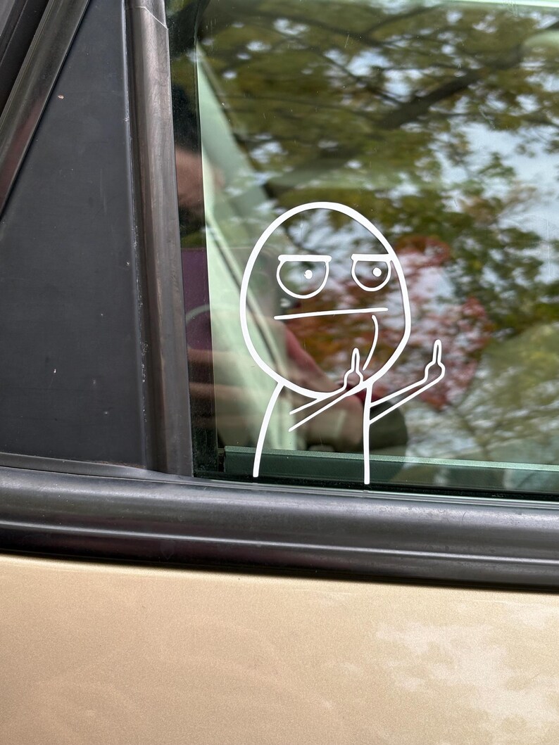 Savage Stick Figure Middle Finger Decal | Sarcastic Car Window Sticker ...