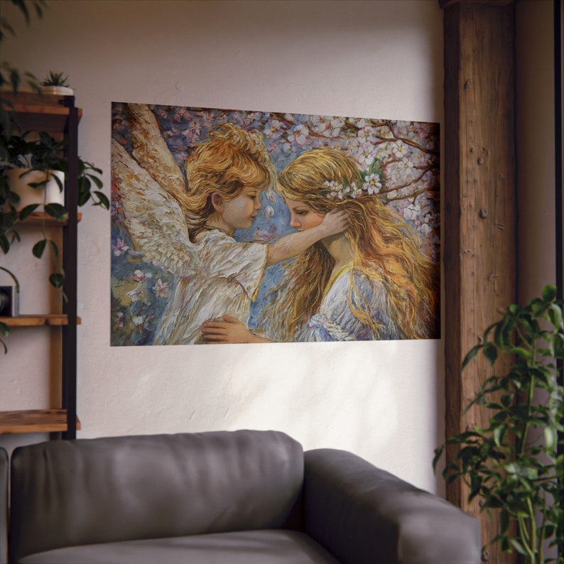 Vintage Matte Poster Print, Cherub Wall Art, Monet Style Cherry ...