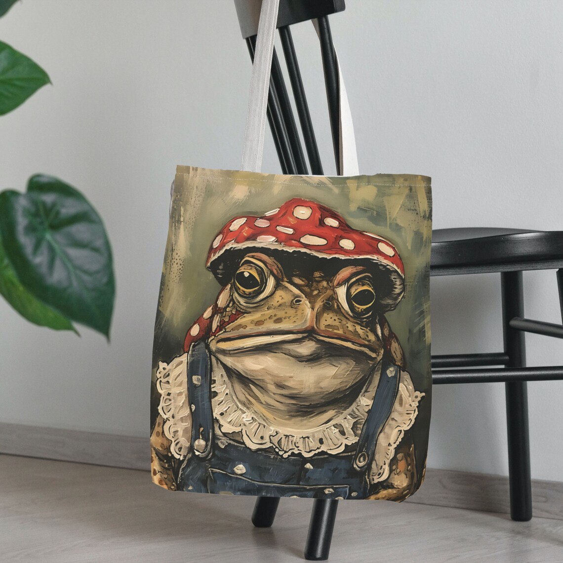 Toad and Mushroom Tote Bag, Vintage Cottagecore Mom Gift Weirdcore ...