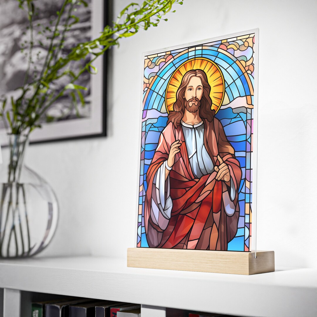 Jesus Stained Glass, Christmas Decor, Easter Gift, Christian Acrylic ...