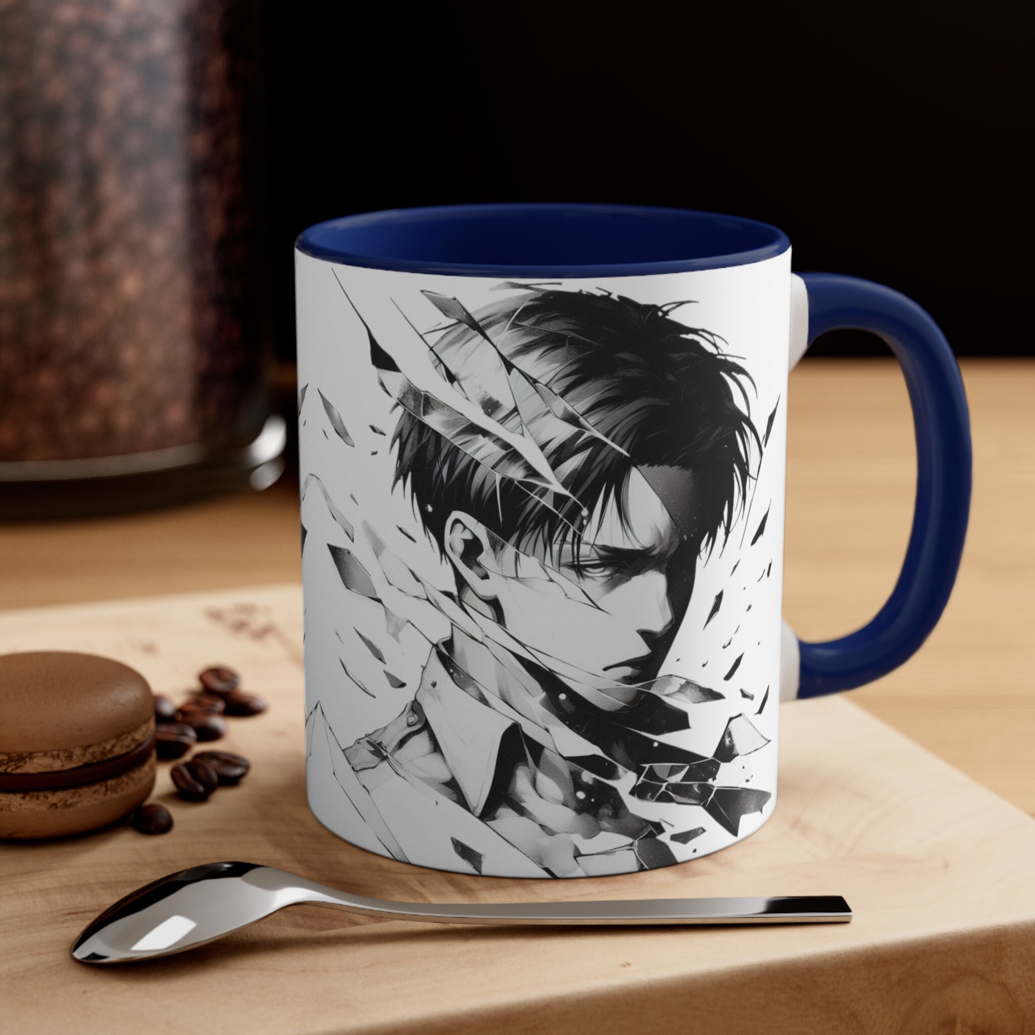 Levi Ackerman Mug.broken Glass Effect Mug. Aot Mug. Attack on Titan Mug ...