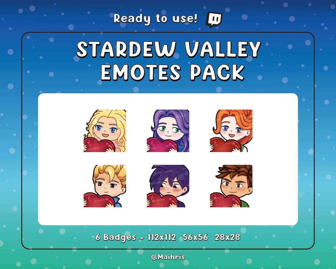 Stardew Valley Emote Pack Heart X6 Twitch Discord - Etsy