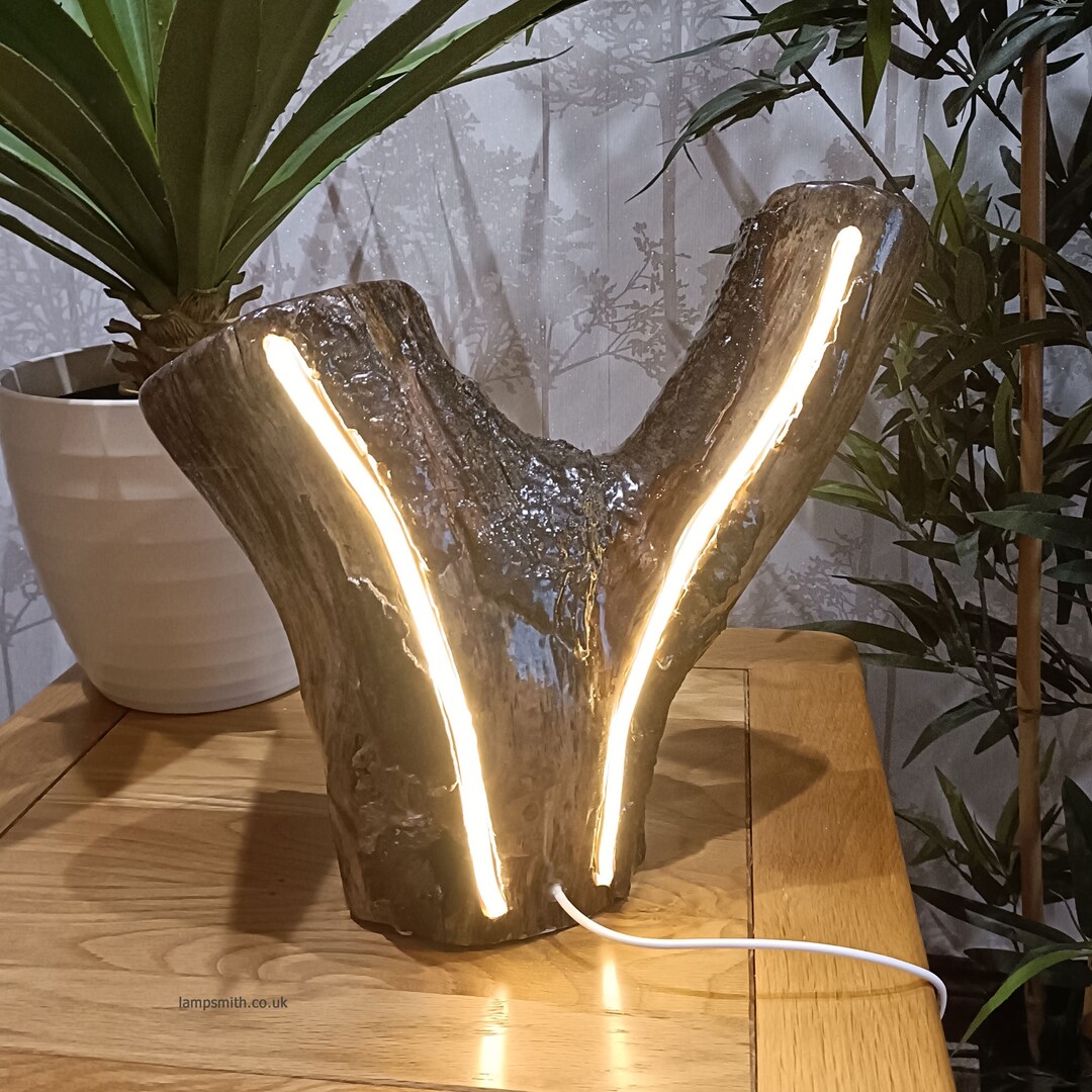 Driftwood Table Lamp Bespoke Table Lamp Unique Lamp - Etsy