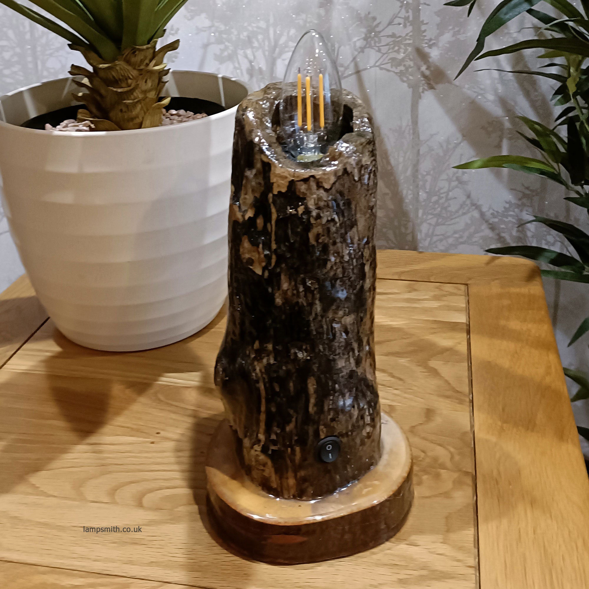 Driftwood Table Lamp, Log Table Lamp, Unique Lamp, Driftwood Lamp, Restaurant Lighting, Hotel ...