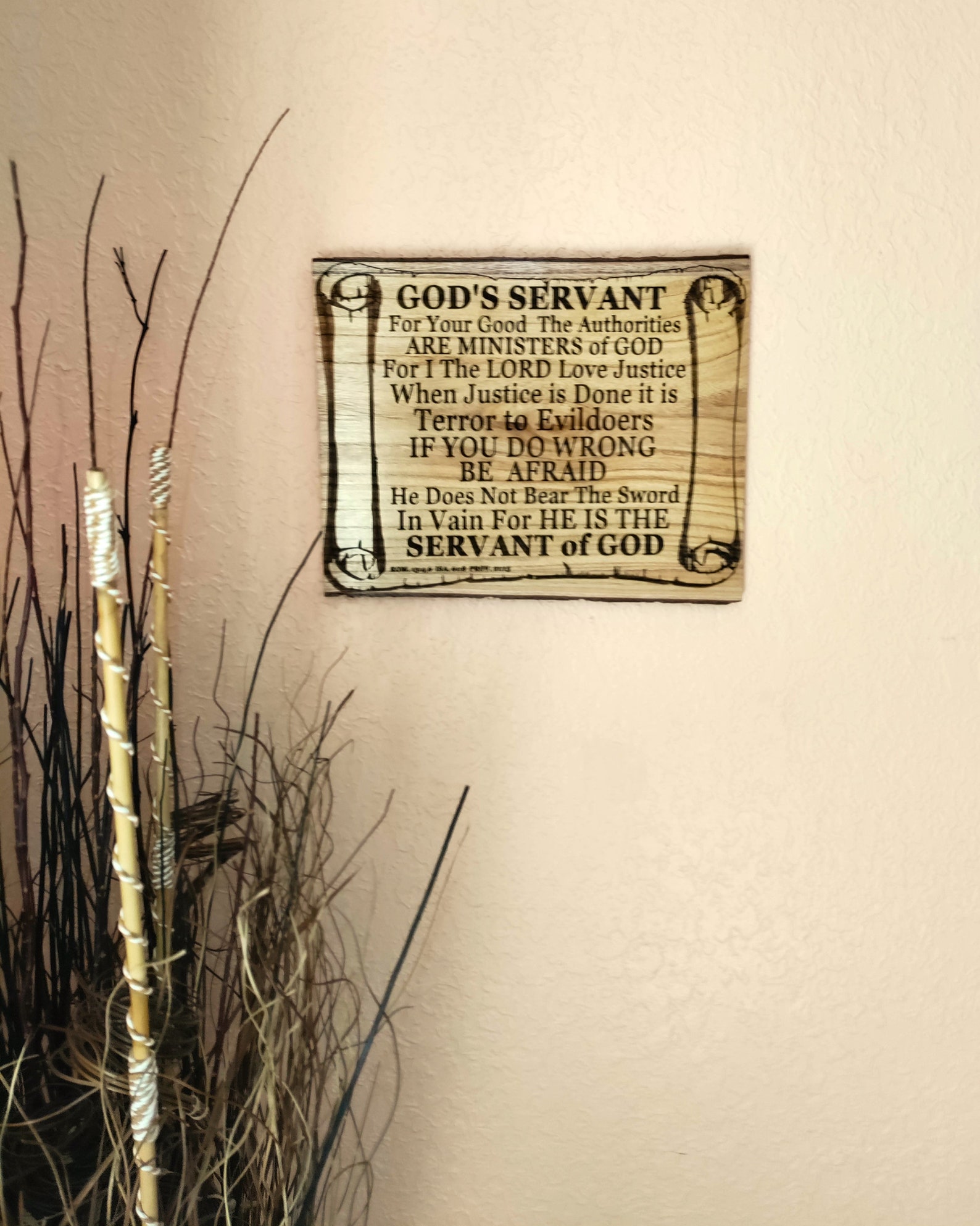 GOD'S Servant - Bible Verses Wall Art Engraved Real Hardwood With Live ...