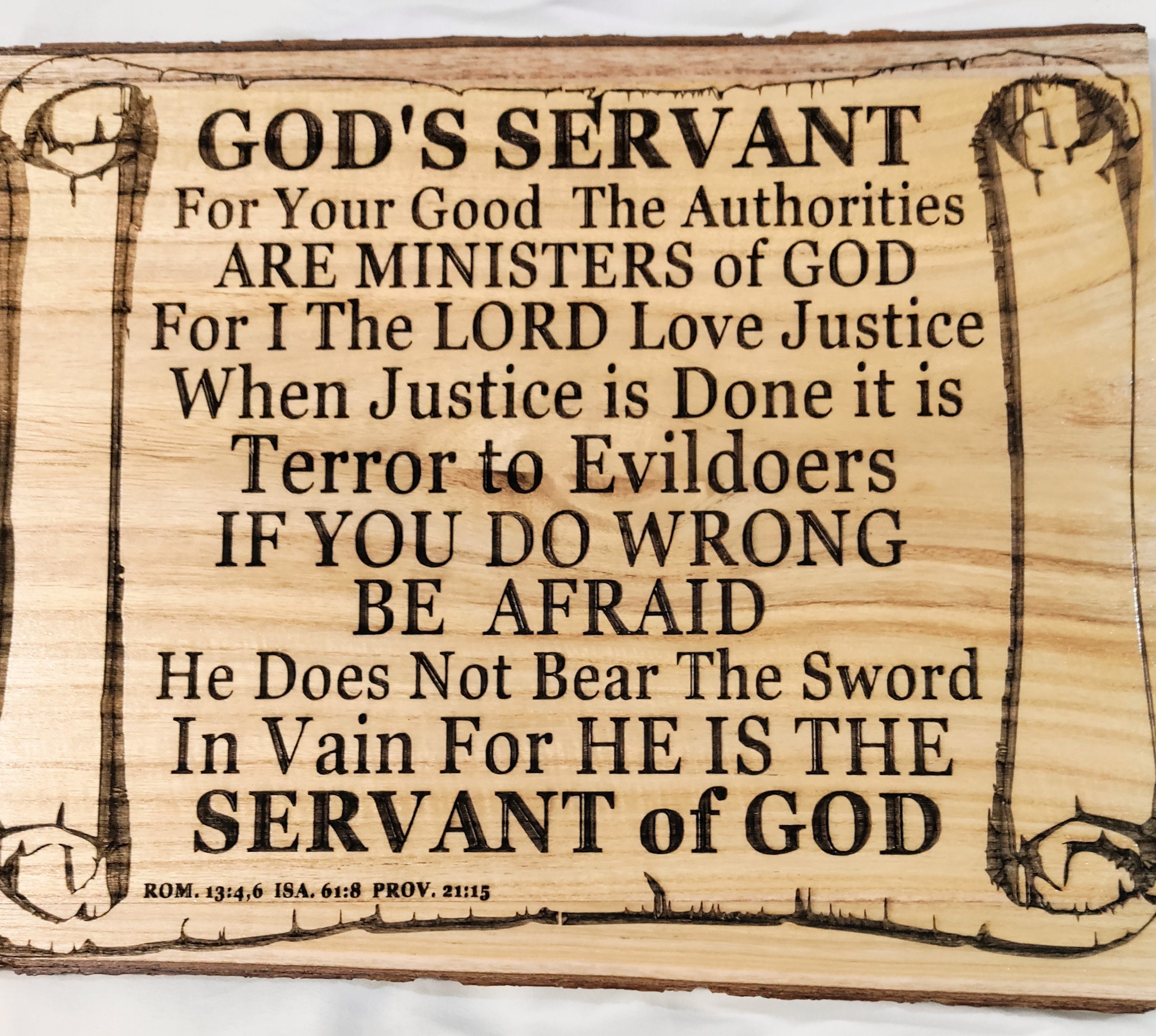 GOD'S Servant - Bible Verses Wall Art Engraved Real Hardwood With Live ...