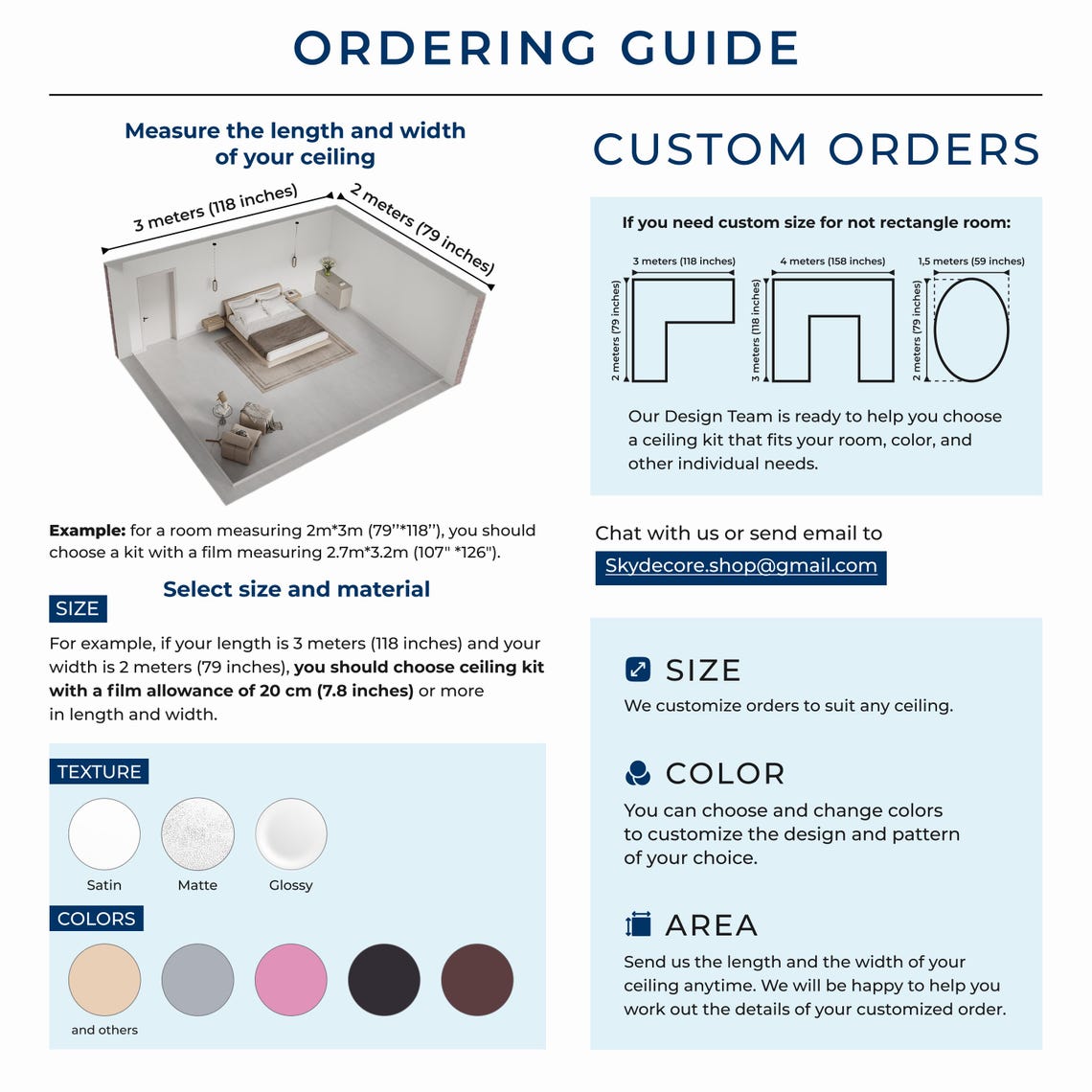 Ceiling & Wall Decor - Glossy or Matte Options, Wide Color Selection ...
