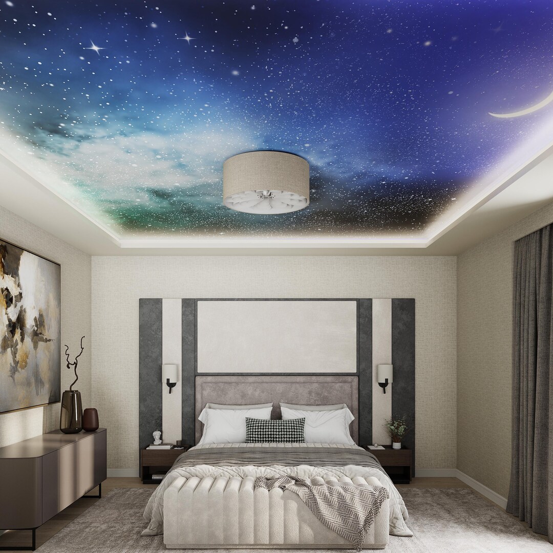 Celestial Fog – Colorful Nebulae Stretch Ceiling Design, Easy to ...