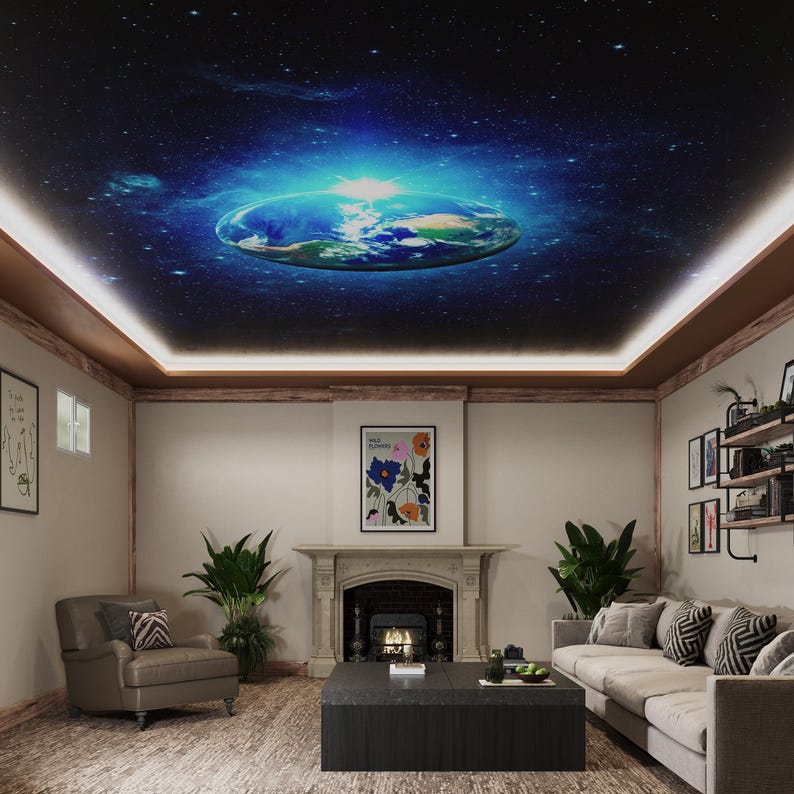 Earth From Space – Stunning Planetary View Ceiling Art, Easy to Install ...
