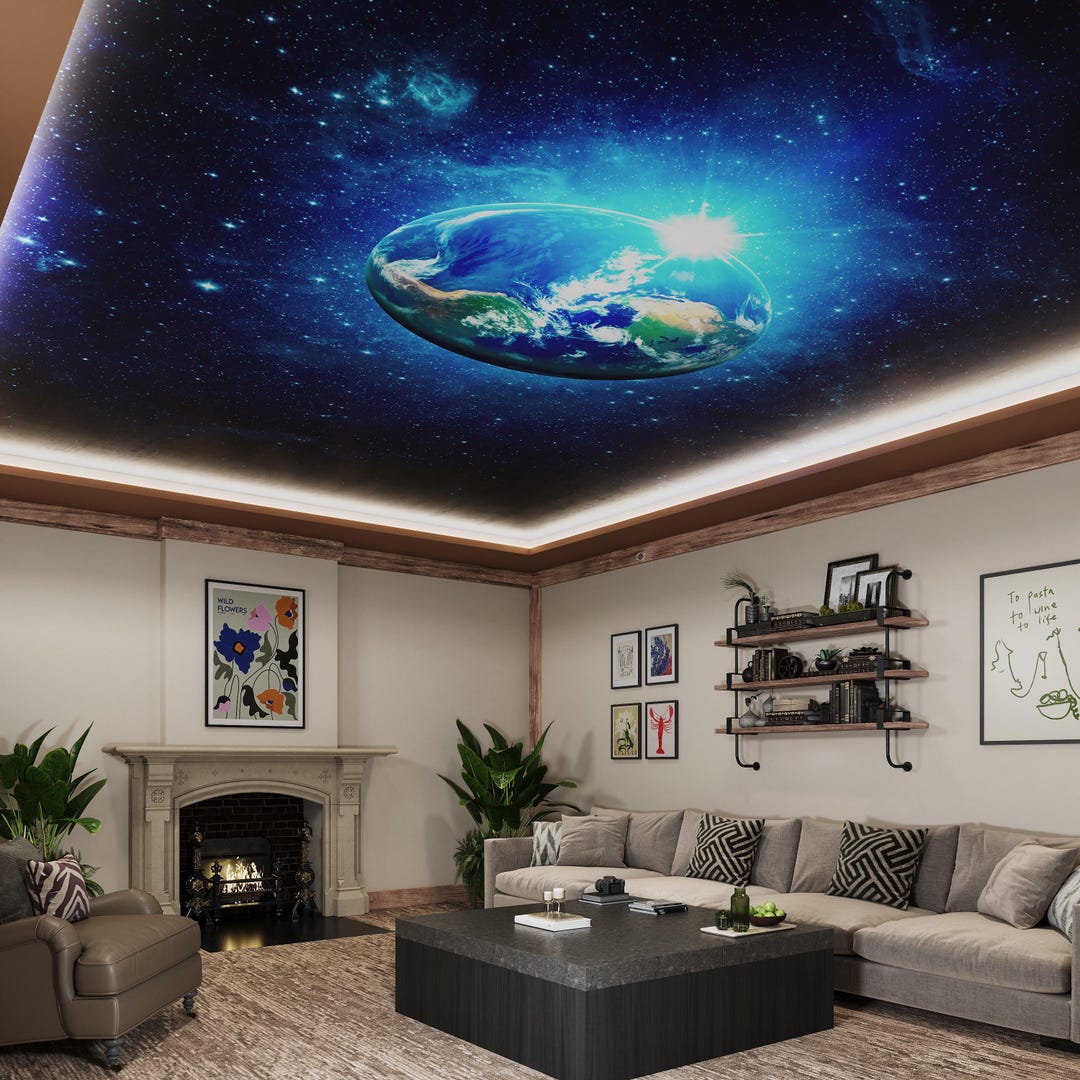 Earth From Space – Stunning Planetary View Ceiling Art, Easy to Install ...
