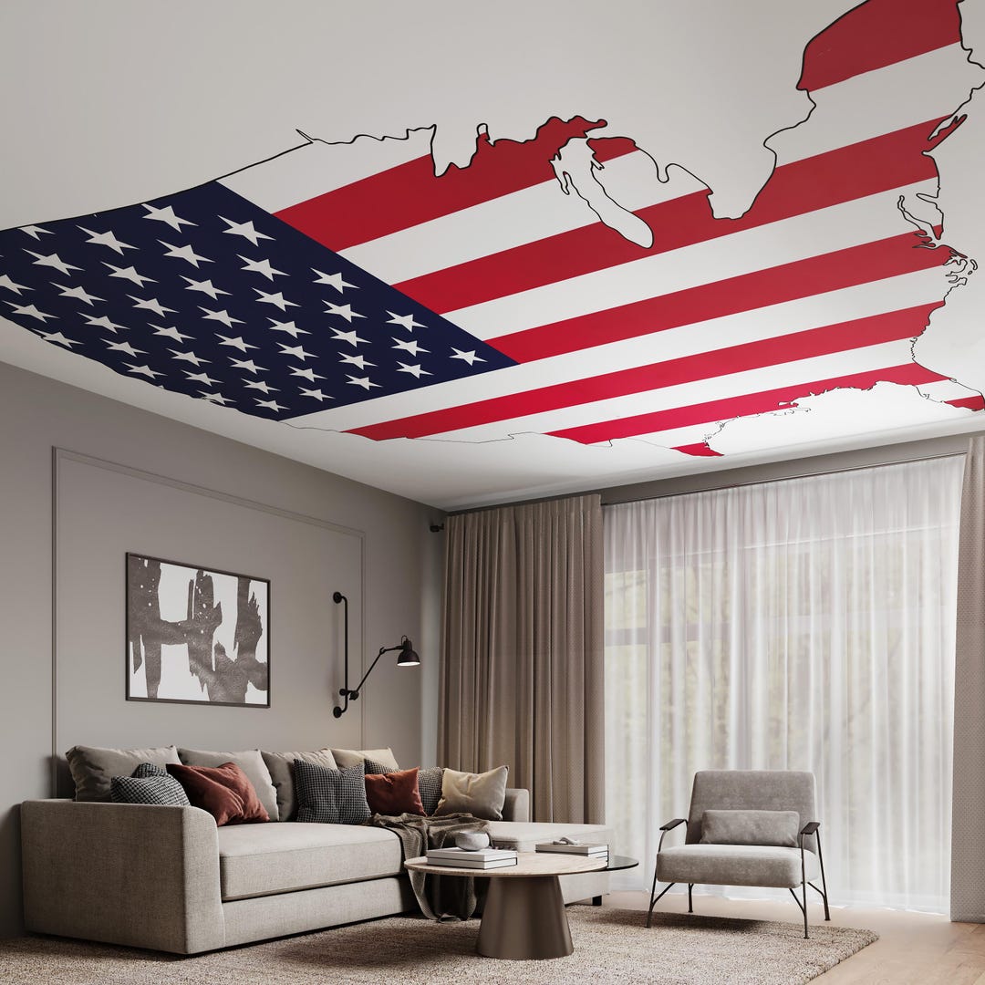 American Flag Ceiling – Patriotic Stretch Ceiling Print, Easy to ...