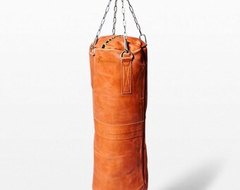 Ultimate Deluxe Tan Vintage Leather Punching Bag, Training Boxing Bag ...