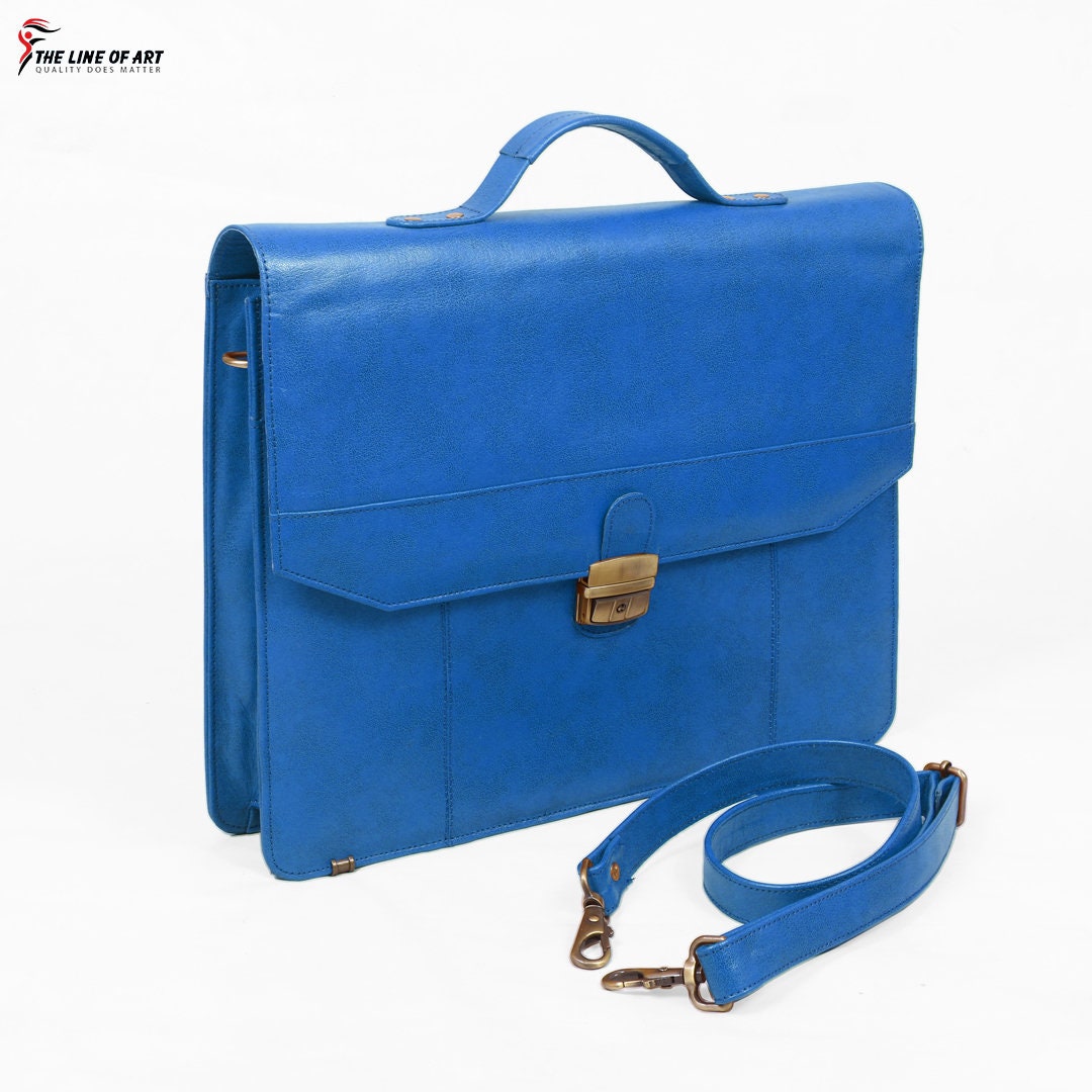 Leather Laptop Bag Leather Briefcase Men Blue Leather Briefcase Laptop ...