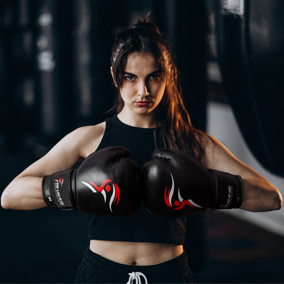 Boxing Gloves Black Leather Vintage Style Boxing Gloves / Fathers Day ...