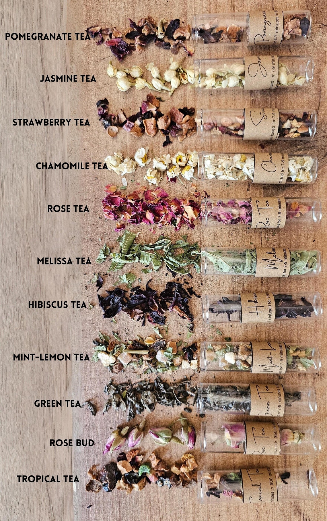 Unique Tea Gift Handpicked Single-drink Teas in Glass Tubes Custom ...