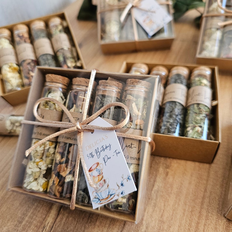 Tea Tube Party Favors - Unique Glass Tube Tea Sets for Birthdays ...