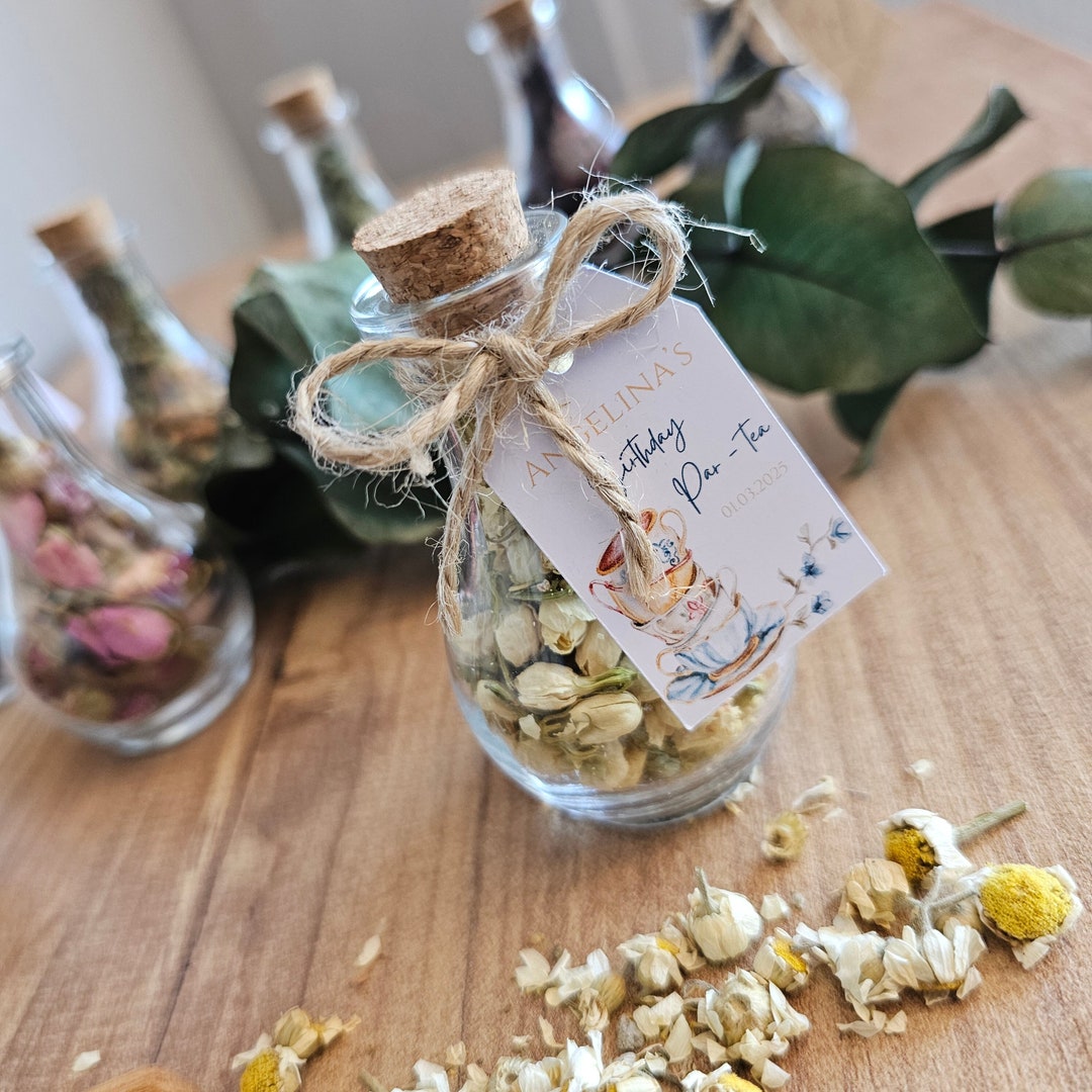 Elegant Tea Tubes | Wedding Tea Favors in Glass Tubes | Bridal Tea ...