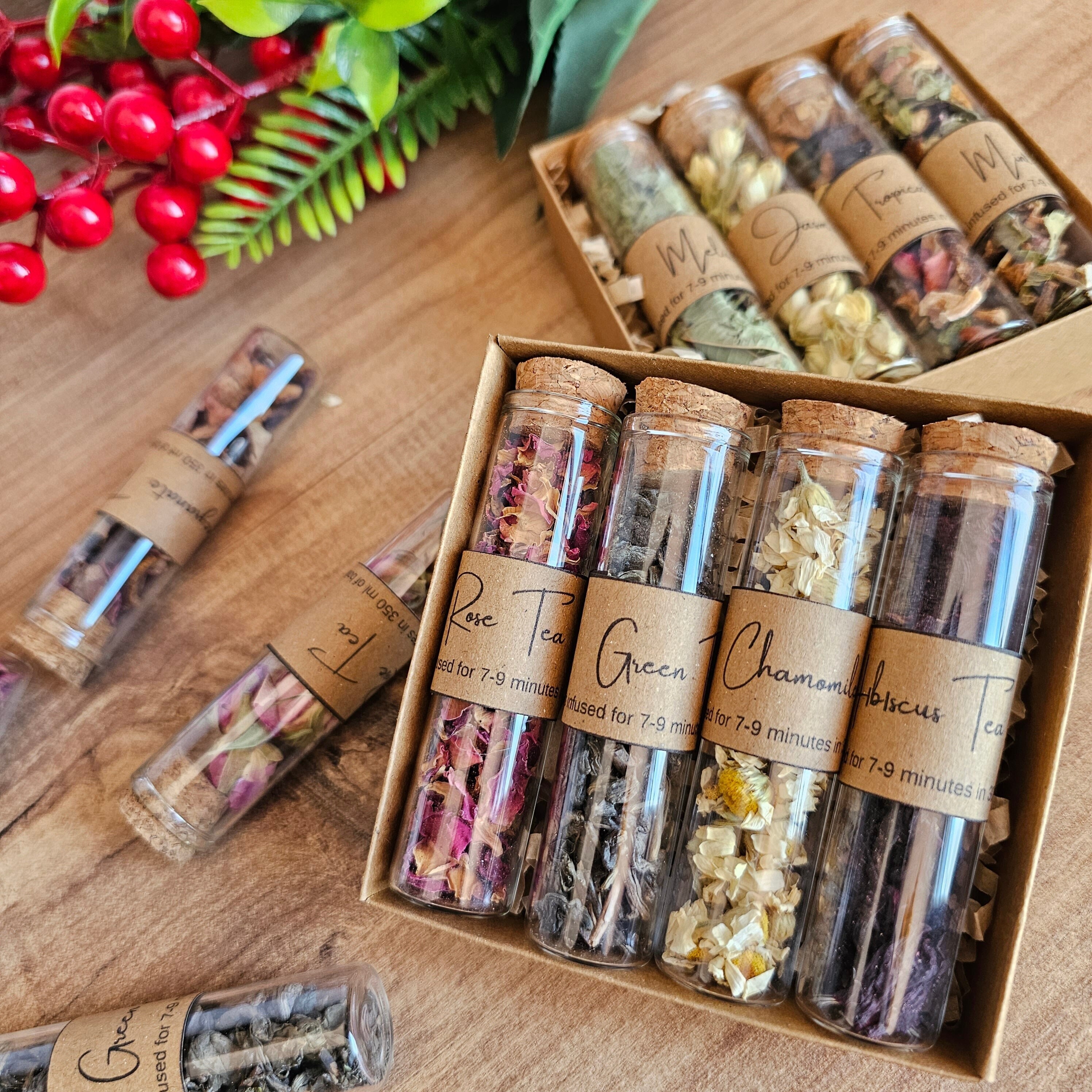 Unique Tea Gift Handpicked Single-drink Teas in Glass Tubes Custom ...