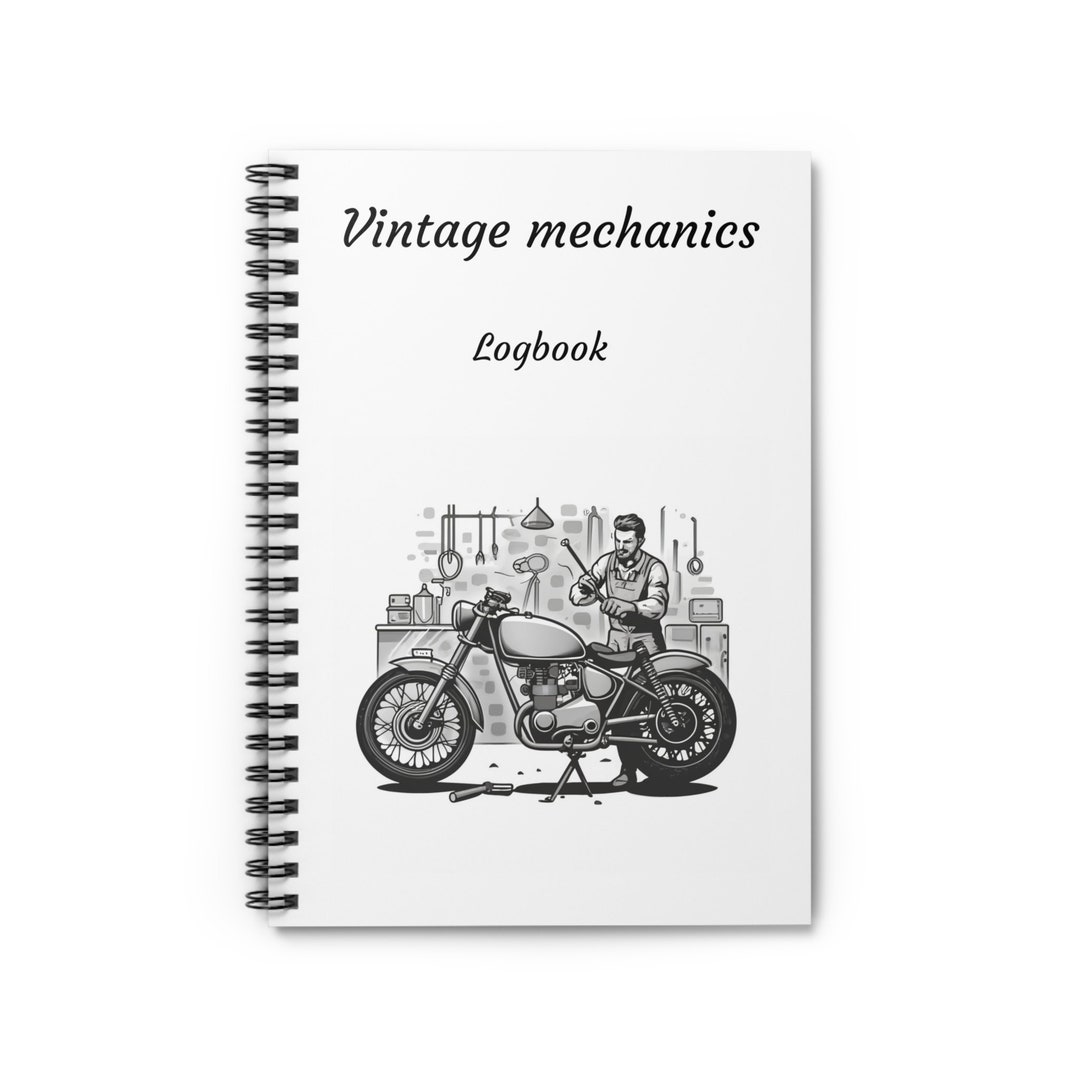 Vintage Mechanics Logbook Spiral Notebook Ruled Line - Etsy
