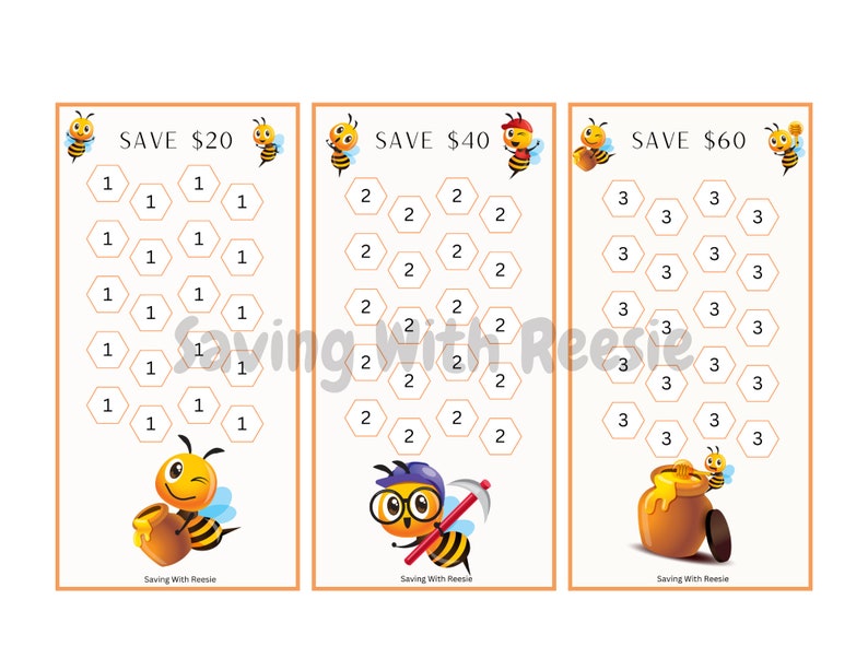 A6 Bee Mini Savings Challenge | Printable PDF | Low Income Savings ...