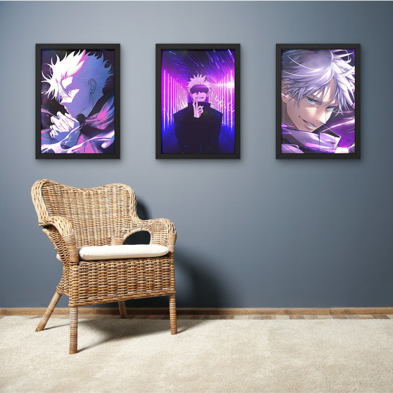 Set of 8 Jujutsu Kaisen Gojo Satoru Fan Art Designs in 9 Size Ratios 72 ...