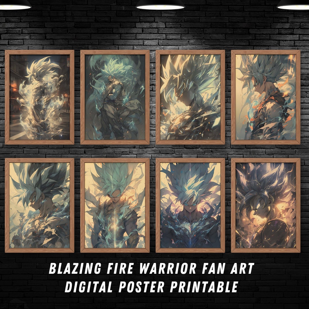 Set of 8 Blazing Fire Warrior Fan Art Designs in 9 Size Ratios 72 ...